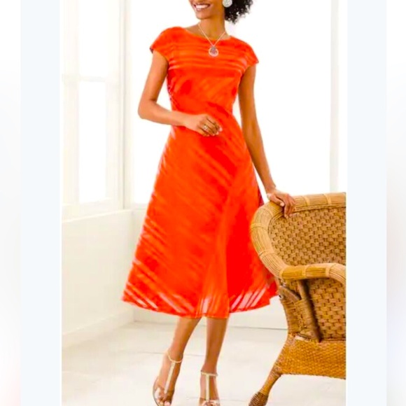 Ashro | Dresses | Ashro Orange Full Skirt A Line Layered Dress 2 | Poshmark